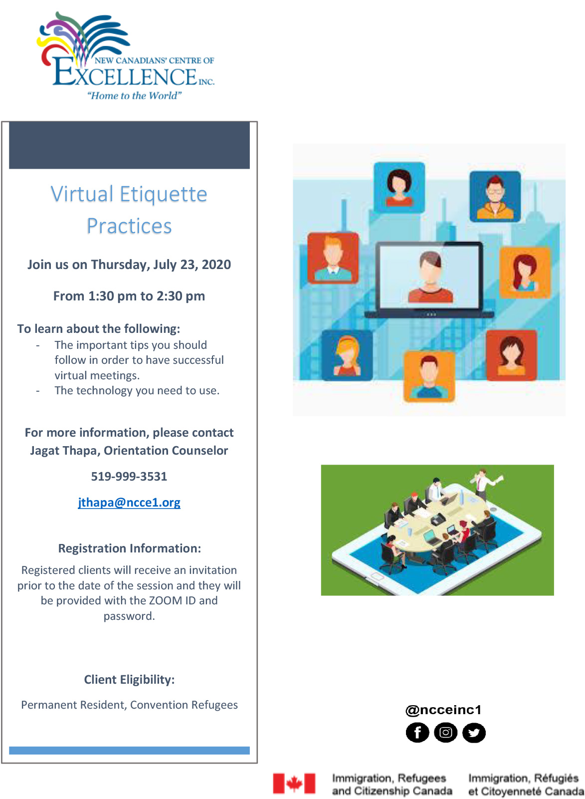 Virtual Etiquette Practices - New Canadians' Centre of Excellence Inc.